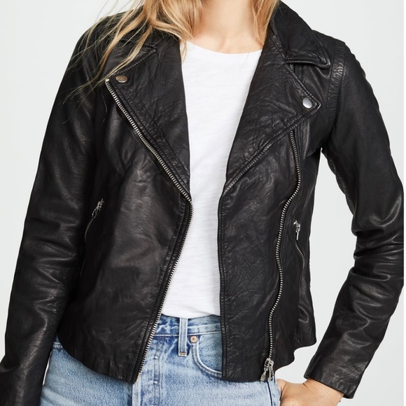 Madewell | Jackets & Coats | Madewell Washed Leather Moto Jacket | Poshmark